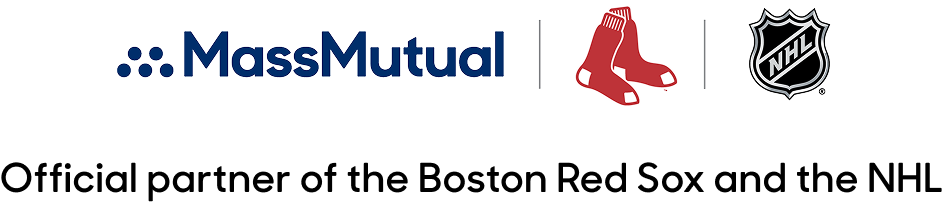 Massmutual logo next to Boston Redsox and NHL logos. Text reads ...